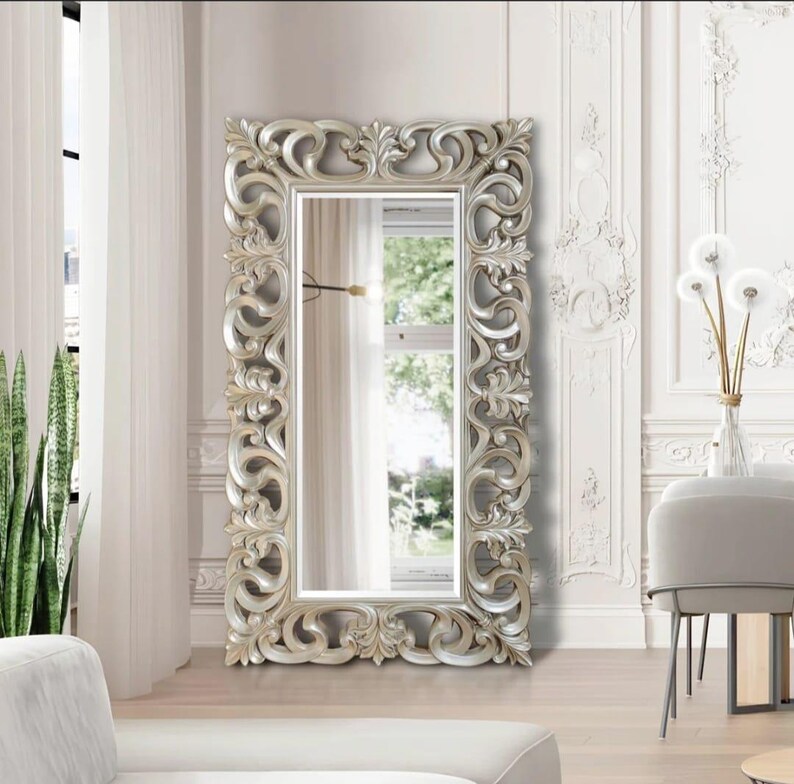 Luxury Full Length Mirror Frame, Handmade Wooden Mirror, Wall Carved ...