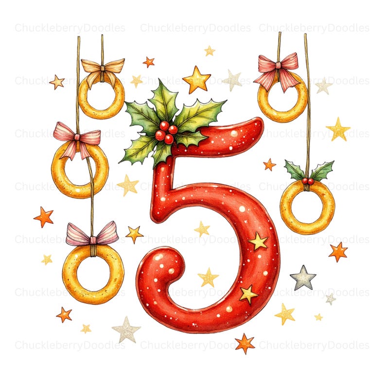 12 Days of Christmas Clipart PNG Bundle - Watercolor Holiday ...
