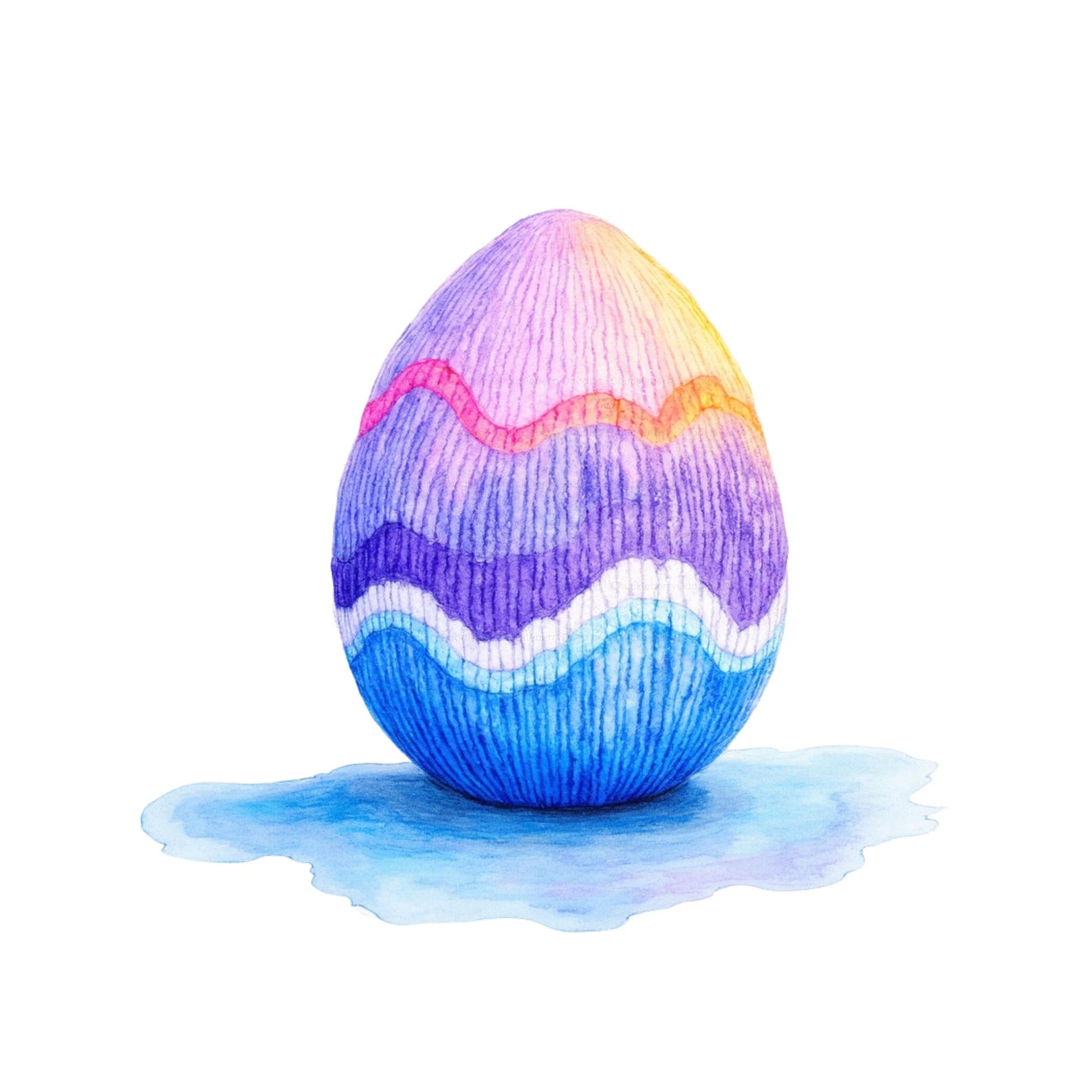 10 Watercolor Easter Egg Clipart Bundle: Pastel PNG Graphics for Spring ...