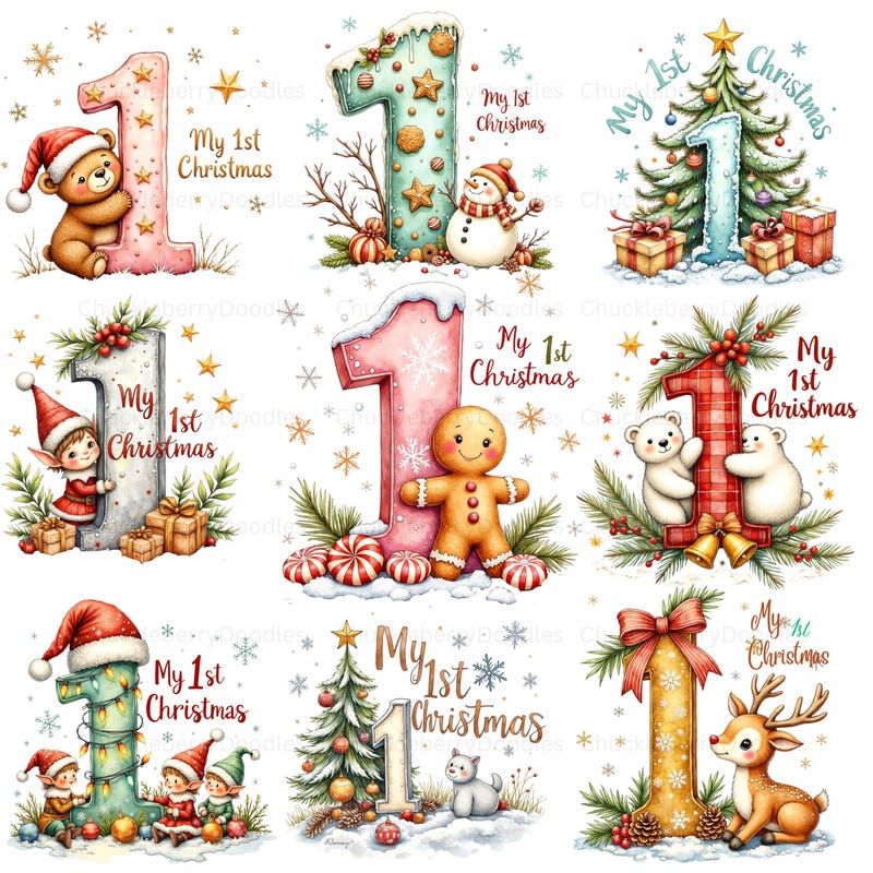 Red 1st Christmas Clipart - Etsy