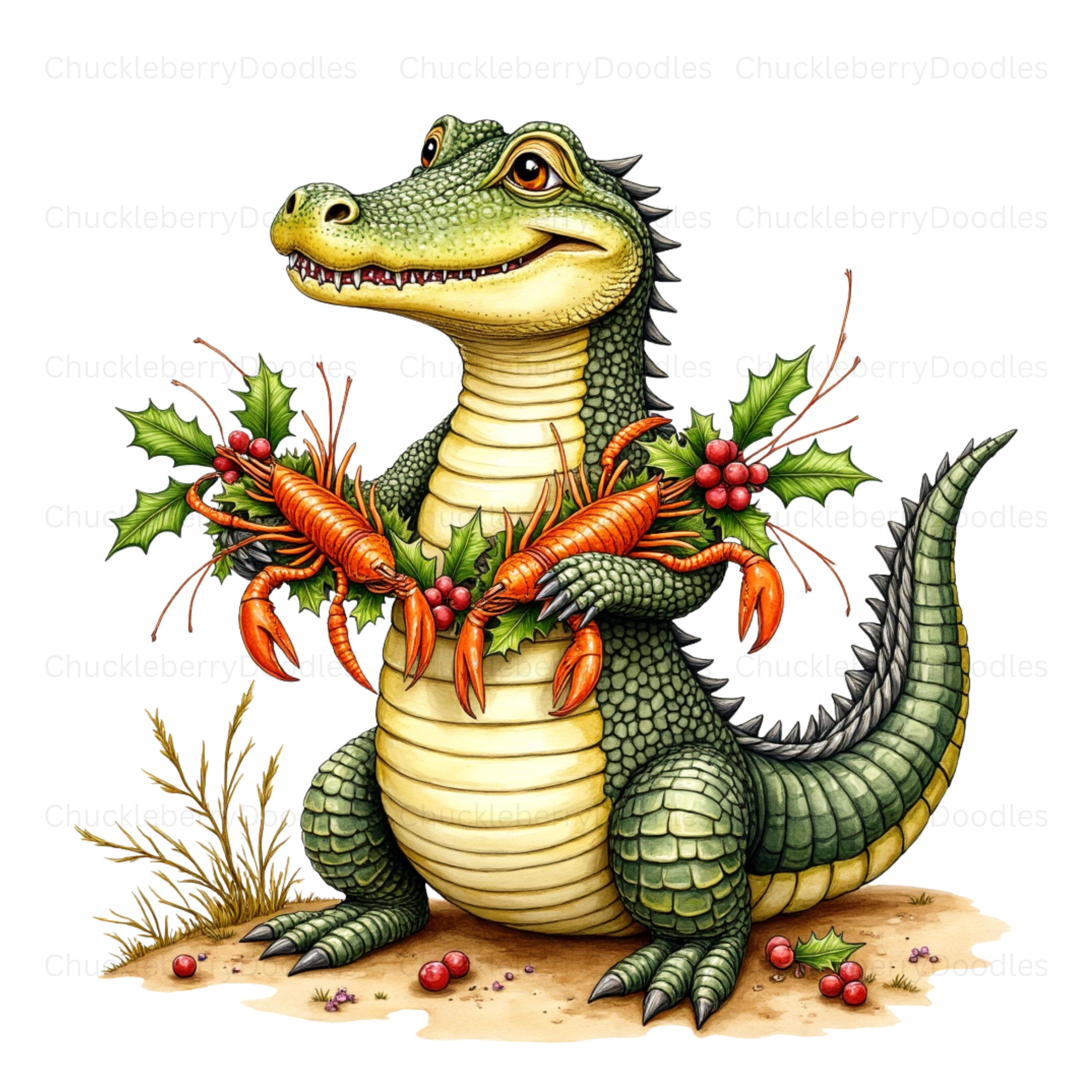 Watercolor Cajun Christmas Clipart Set - Louisiana Holiday ...