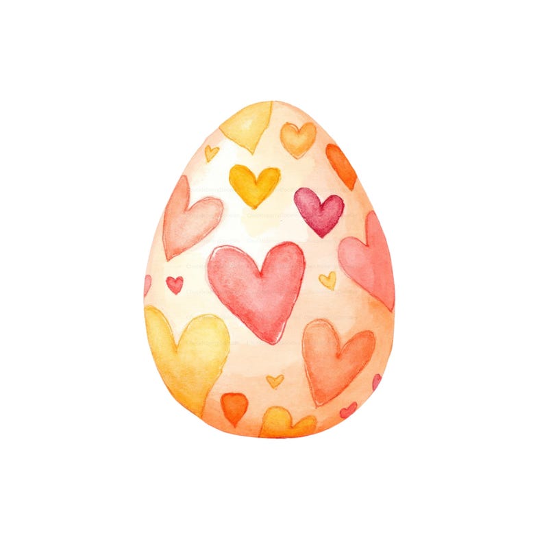 10 Watercolor Easter Egg Clipart Bundle: Pastel PNG Graphics for Spring ...