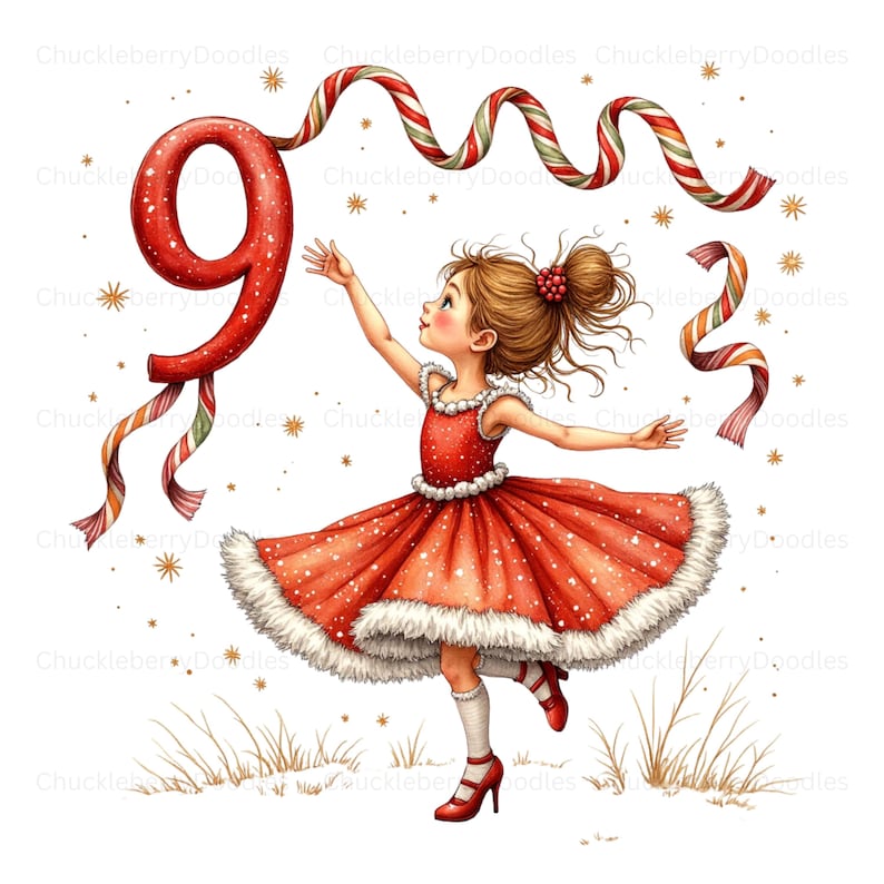 12 Days of Christmas Clipart PNG Bundle - Watercolor Holiday ...