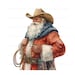6 Cowboy Santa Claus Clipart PNG - Western Santa Digital Art - Rustic ...