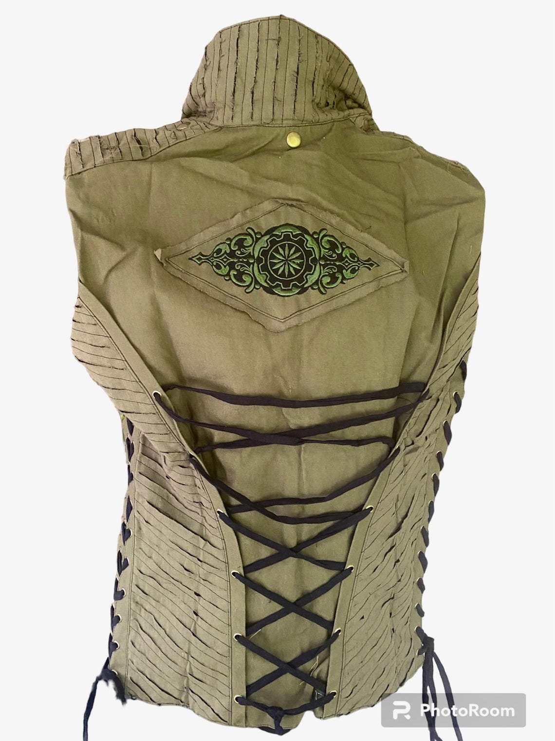 Men's Festival Space Vest W Detachable Hood & Side Lacing - Steampunk ...