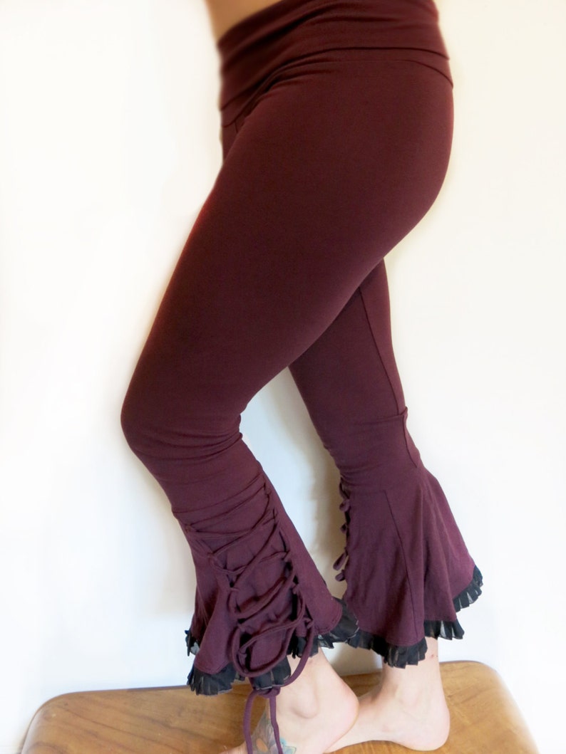 Stretch Bell Pants W Lacing & Frill - Hooping, Dance, Yoga, Elven ...