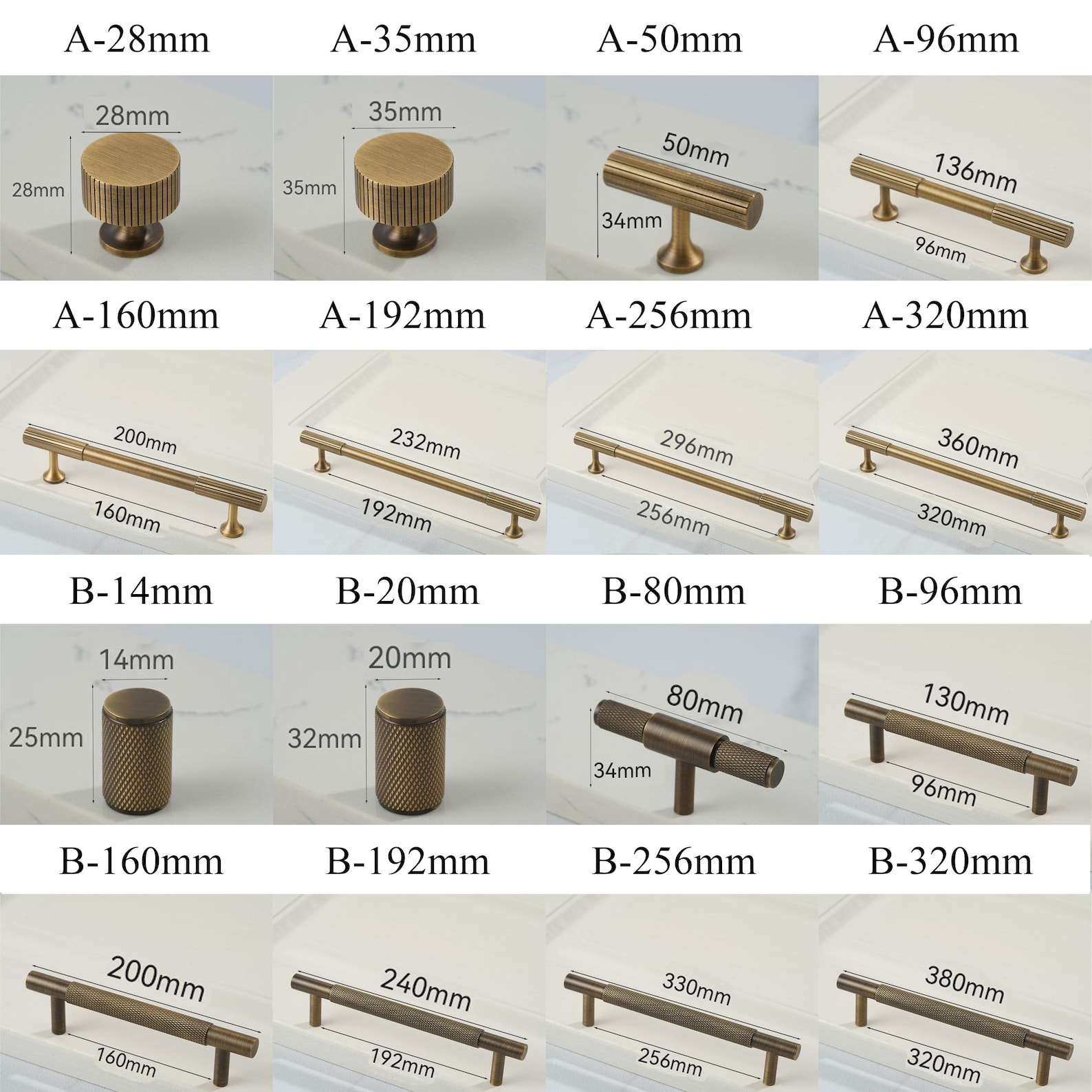 Antique Brass Knurled Cabinet Handles & Pulls, Solid Brass Construction ...