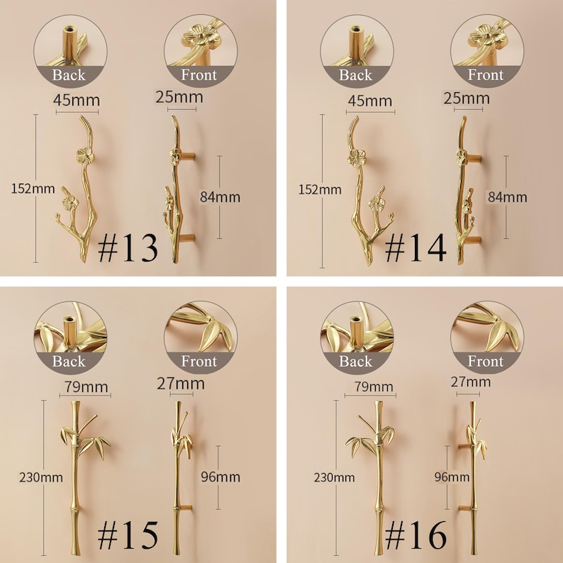 Brass Flower Drawer Pull: Twig Branch Cabinet Knob - Etsy