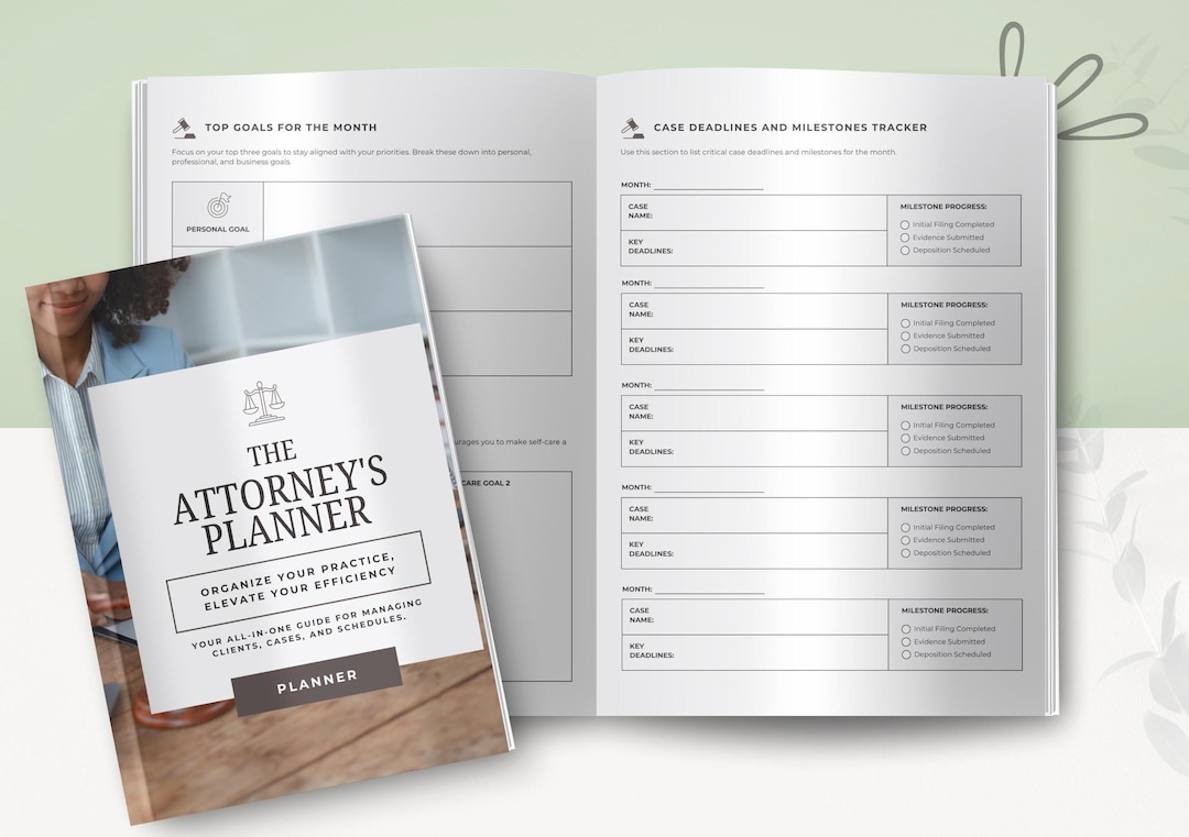 Attorney Planner: Law Office Organizer & Case Tracker (PDF Download) - Etsy