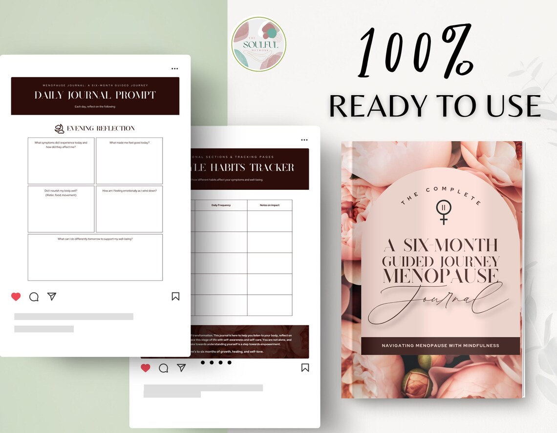 Menopause Journal, Printable Wellness Tracker for Women, Symptom, Mood ...