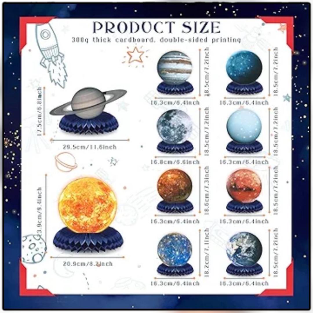 Solar System Table Centerpieces – 10 Realistic Planet Honeycomb ...