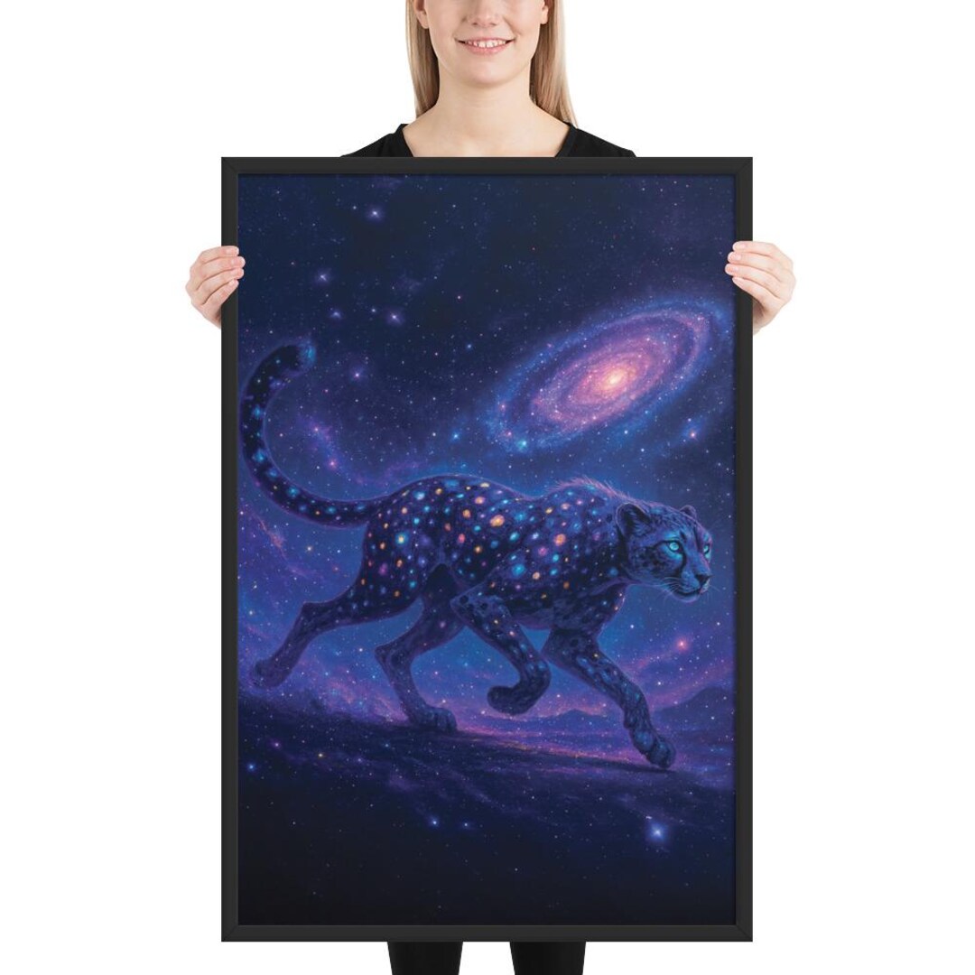 Galaxy Cheetah Wall Art Framed Poster - Etsy