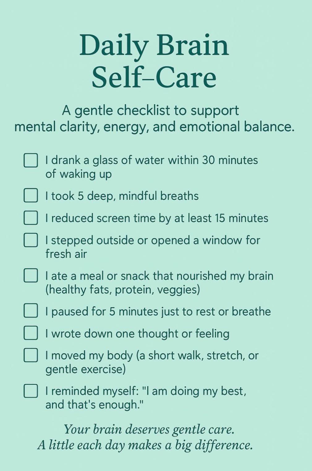 Daily Brain Self-care Planner | Mental Clarity & Wellness Journal ...