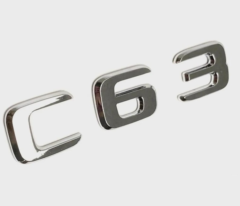 C63 AMG Letter Emblem 3D Trunk Logo Nameplate Badge Decorate Sport ...