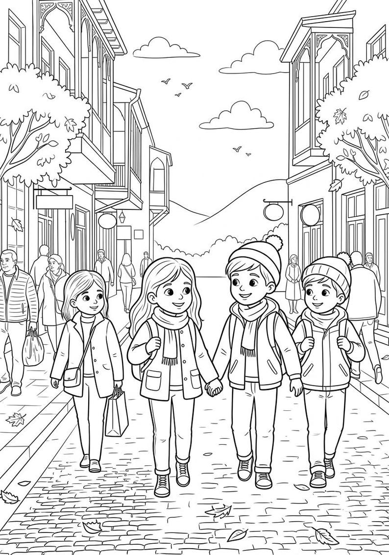 Autumn Coloring Pages for Kids, Thanksgiving Autumn Coloring Book PDF ...