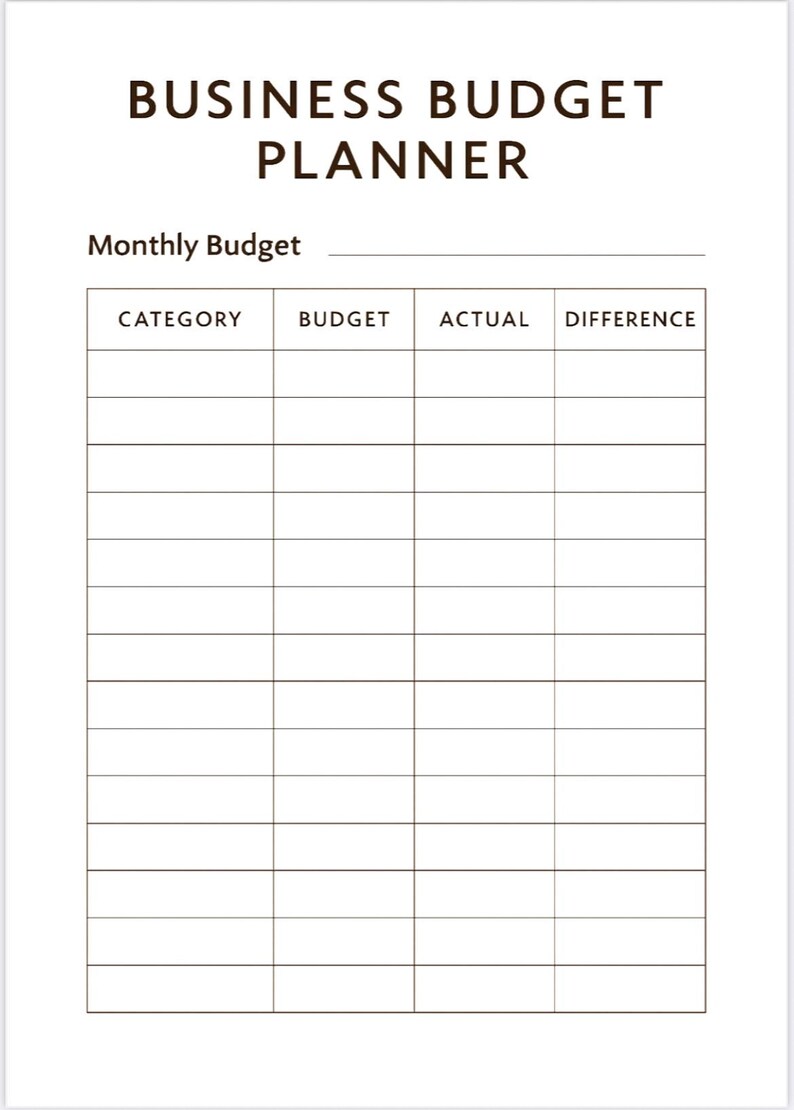 Small Business Budget Tracker | Printable A4 Finance Planner PDF ...