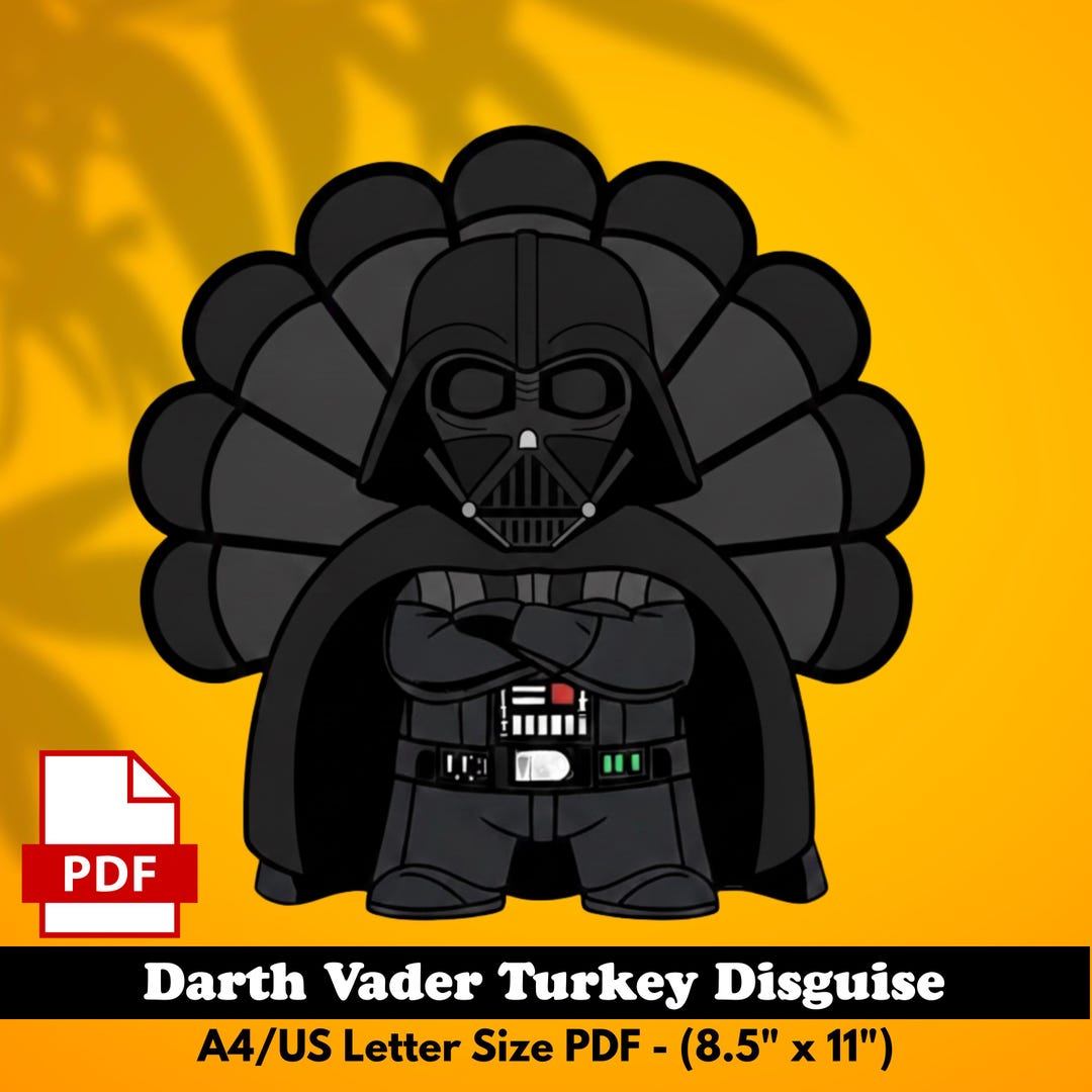 Turkey in Disguise Printable - Darth Vader Star Wars Superhero - Save a ...