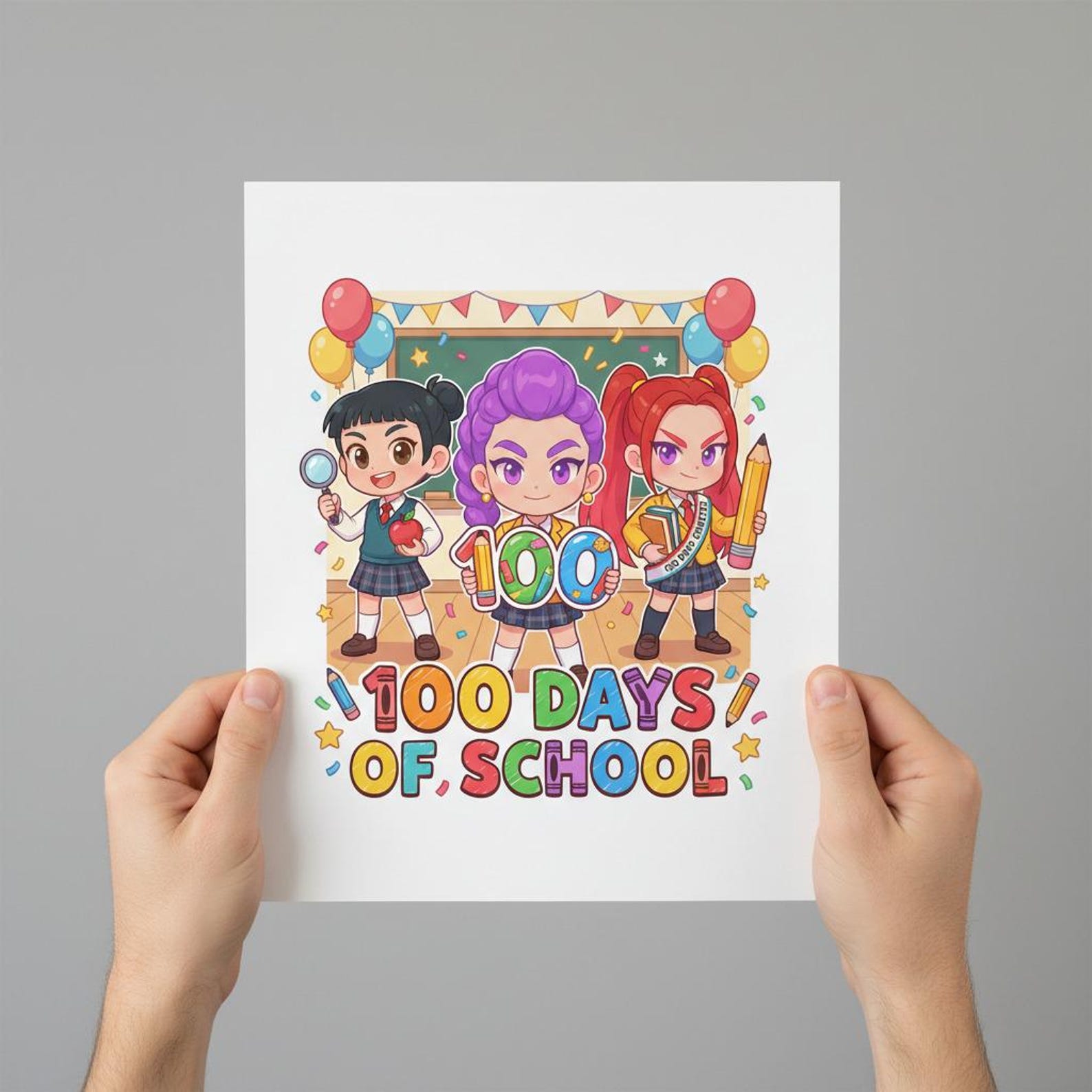 Kpop Huntrix 100 Days of School PNG, Happy 100 Days, Demon Hunters ...