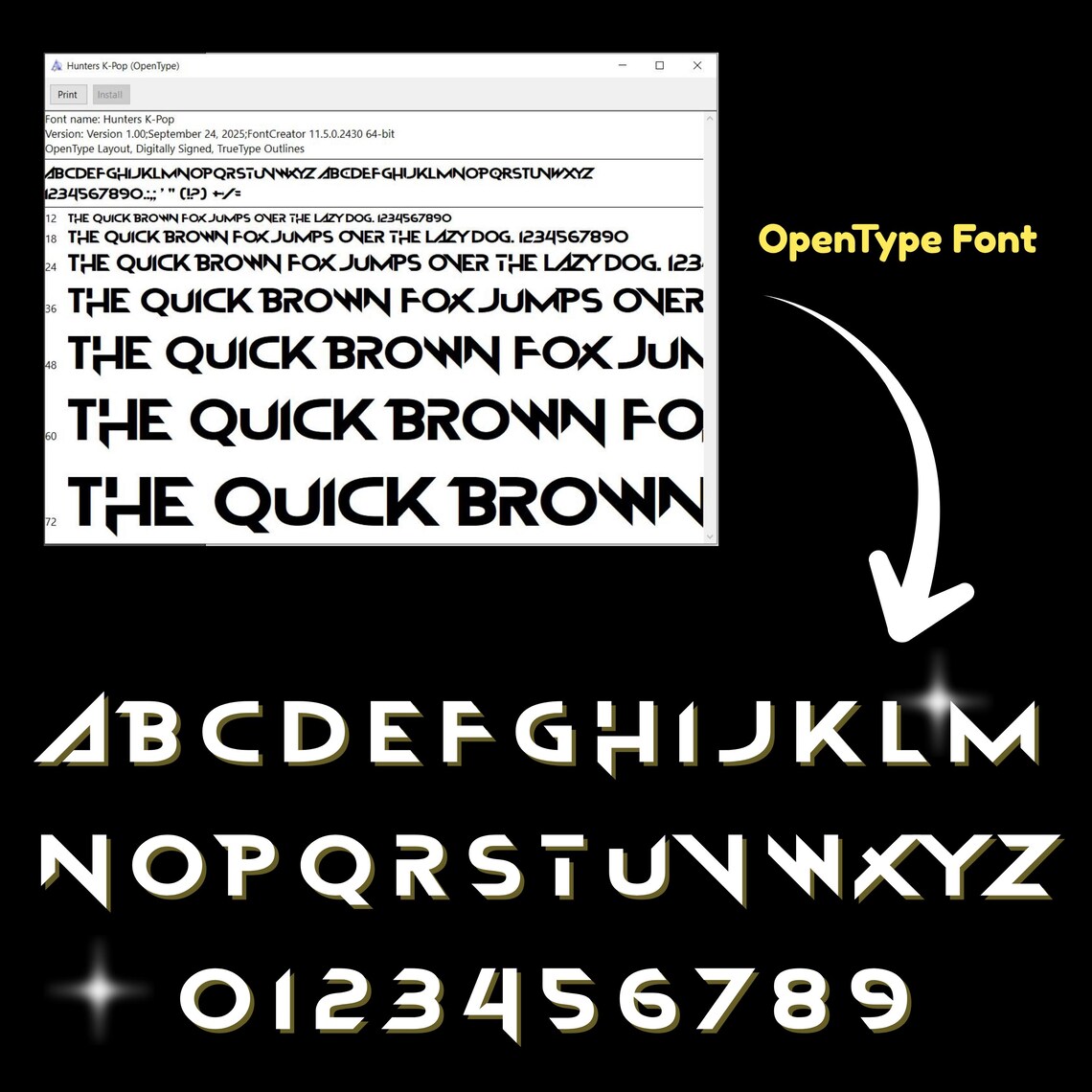 Kpop Demon Hunters Huntrix Font | Kpop Huntrix Typeface | Editable Font ...