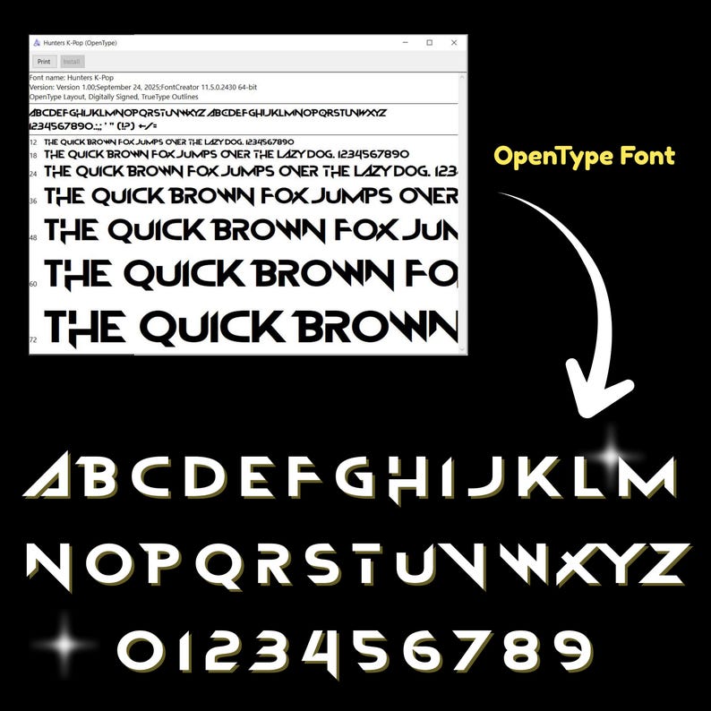 Kpop Demon Hunters Huntrix Font | Kpop Huntrix Typeface | Editable Font ...