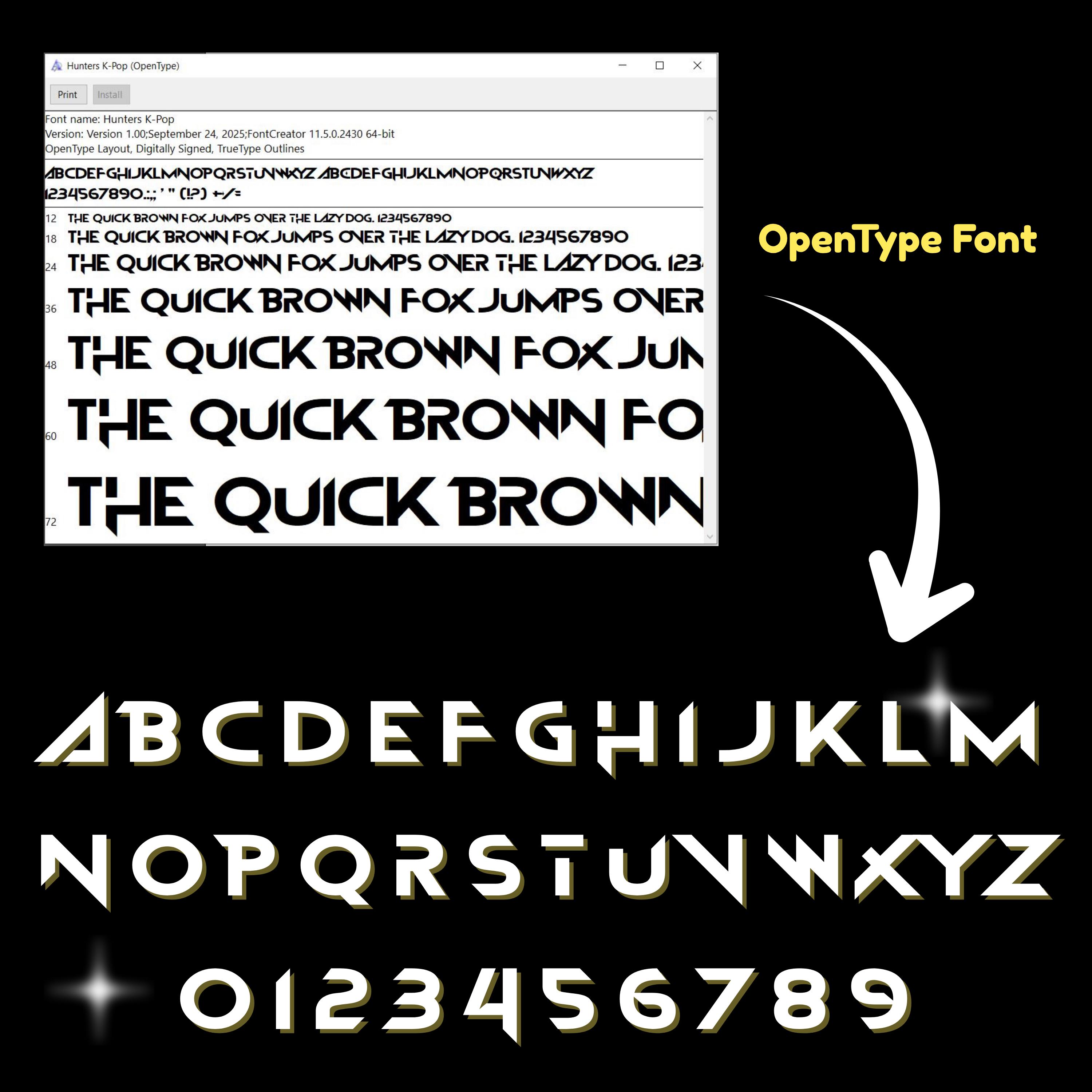Kpop Demon Hunters Huntrix Font | Kpop Huntrix Typeface | Editable Font ...