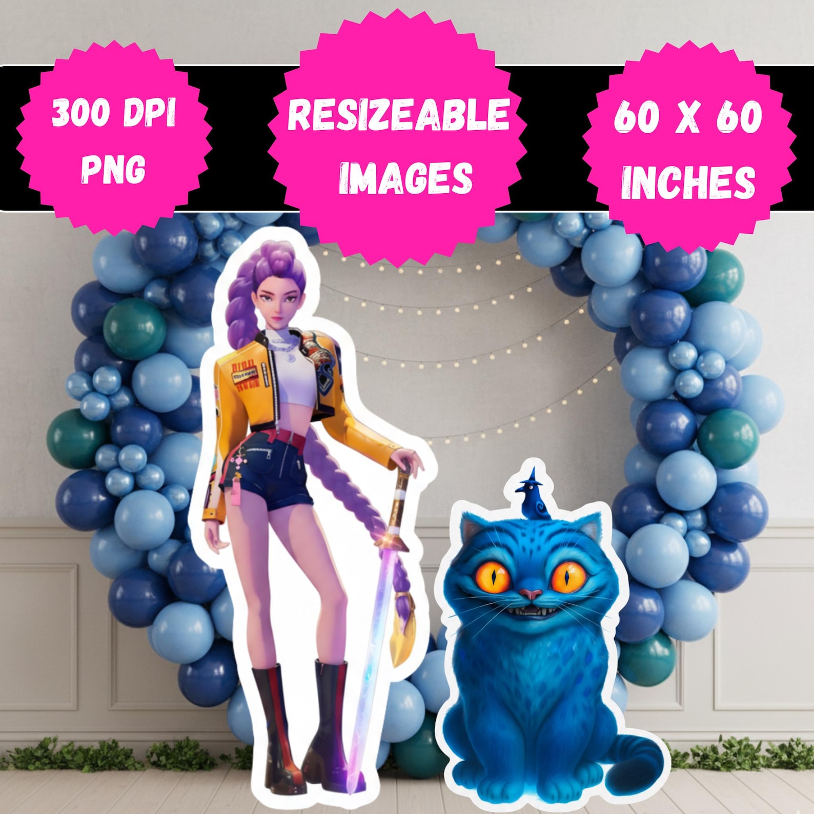 Kpop Demon Hunter Standee Cut Outs Printable, Huntrix Prop DIY Birthday ...