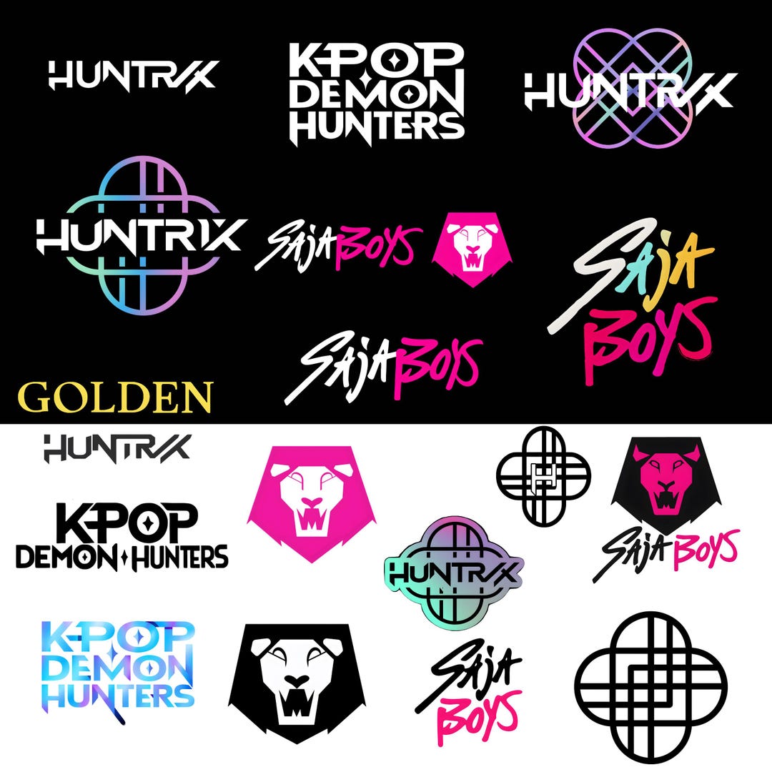 KPOP Demon Hunters Logos, Saja Boys and Huntrix SVG PNG Bundle, Demon ...