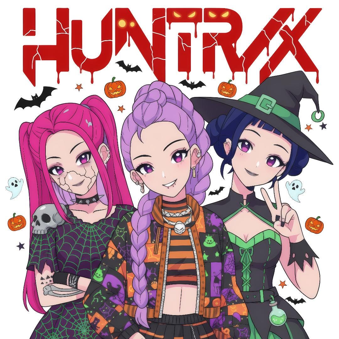 Spooky Huntrix Halloween PNG, Kpop Demon Hunters Clipart, Saja Girls ...