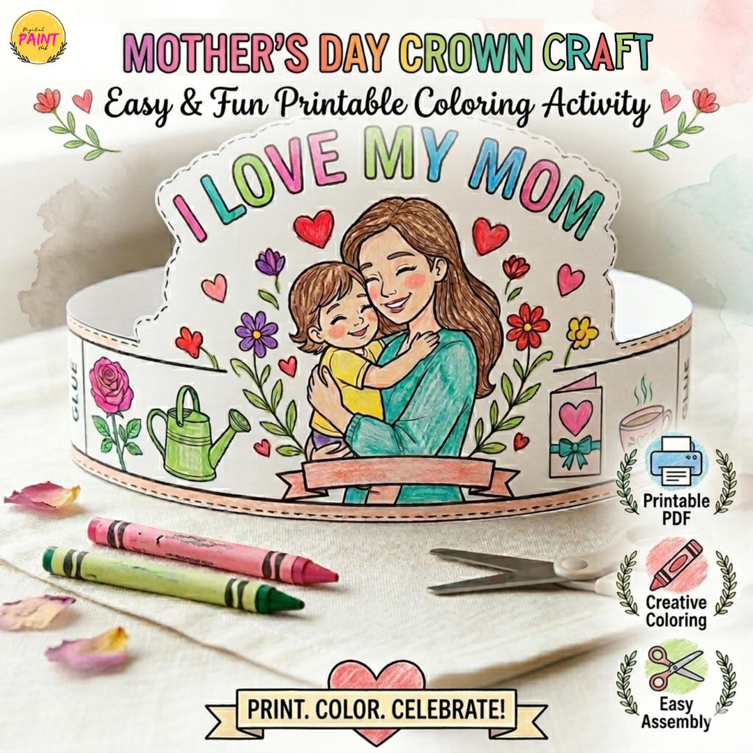 Mother's Day Crown Printable Craft | DIY Mothers Day Activity for Kids ...