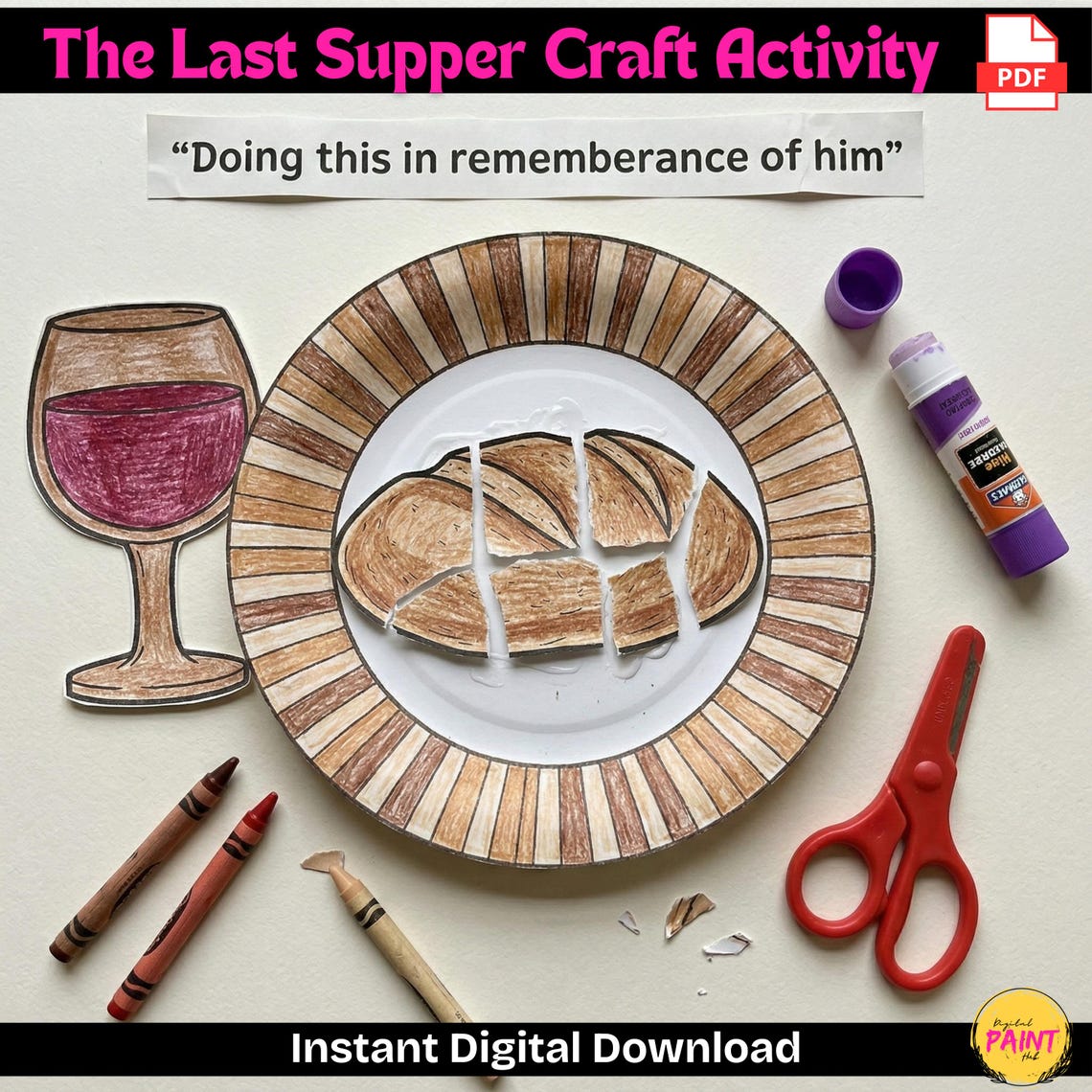 The Last Supper Kids Craft | Printable Jesus Paper Plate Activity for ...