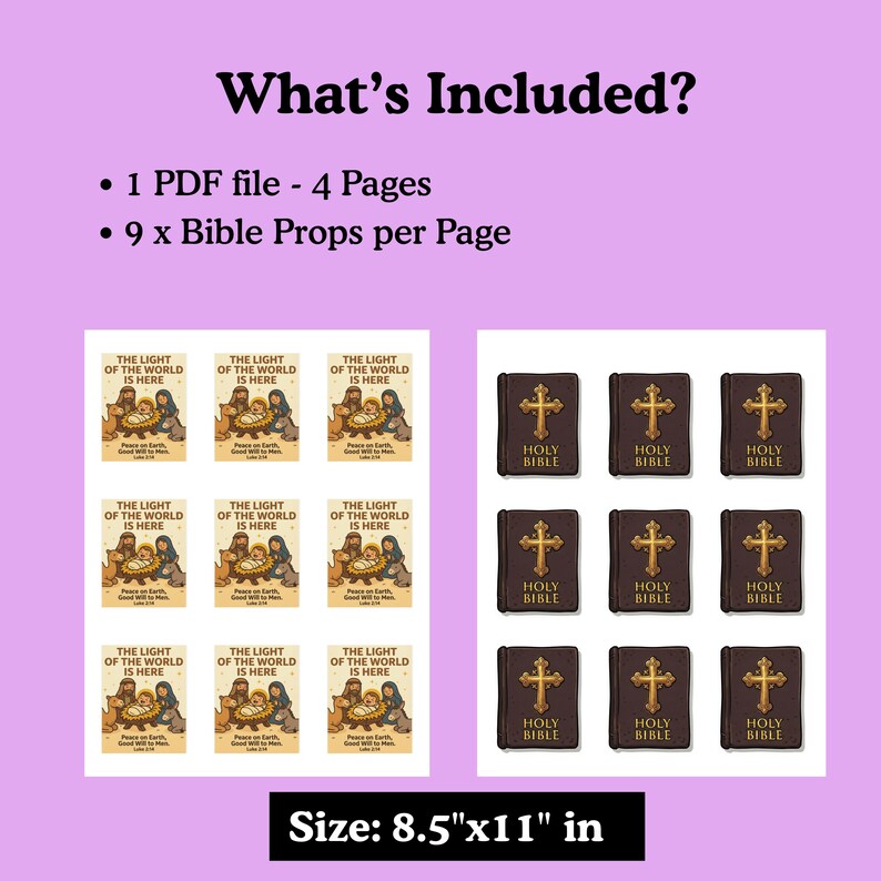 Elf Bible Props Printable - Elf on the Shelf - Elf Scene - Christmas ...