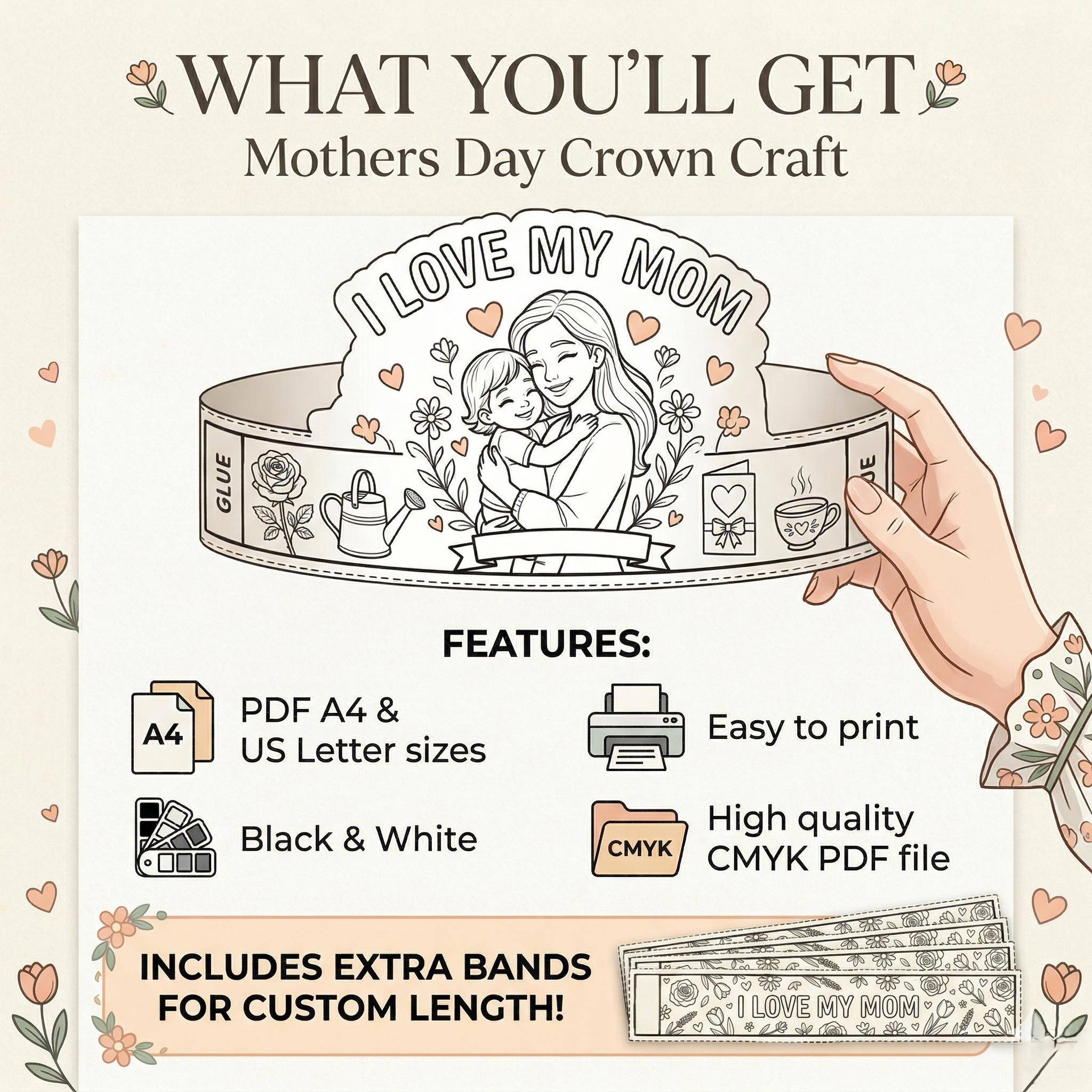 Mother's Day Crown Printable Craft | DIY Mothers Day Activity for Kids ...