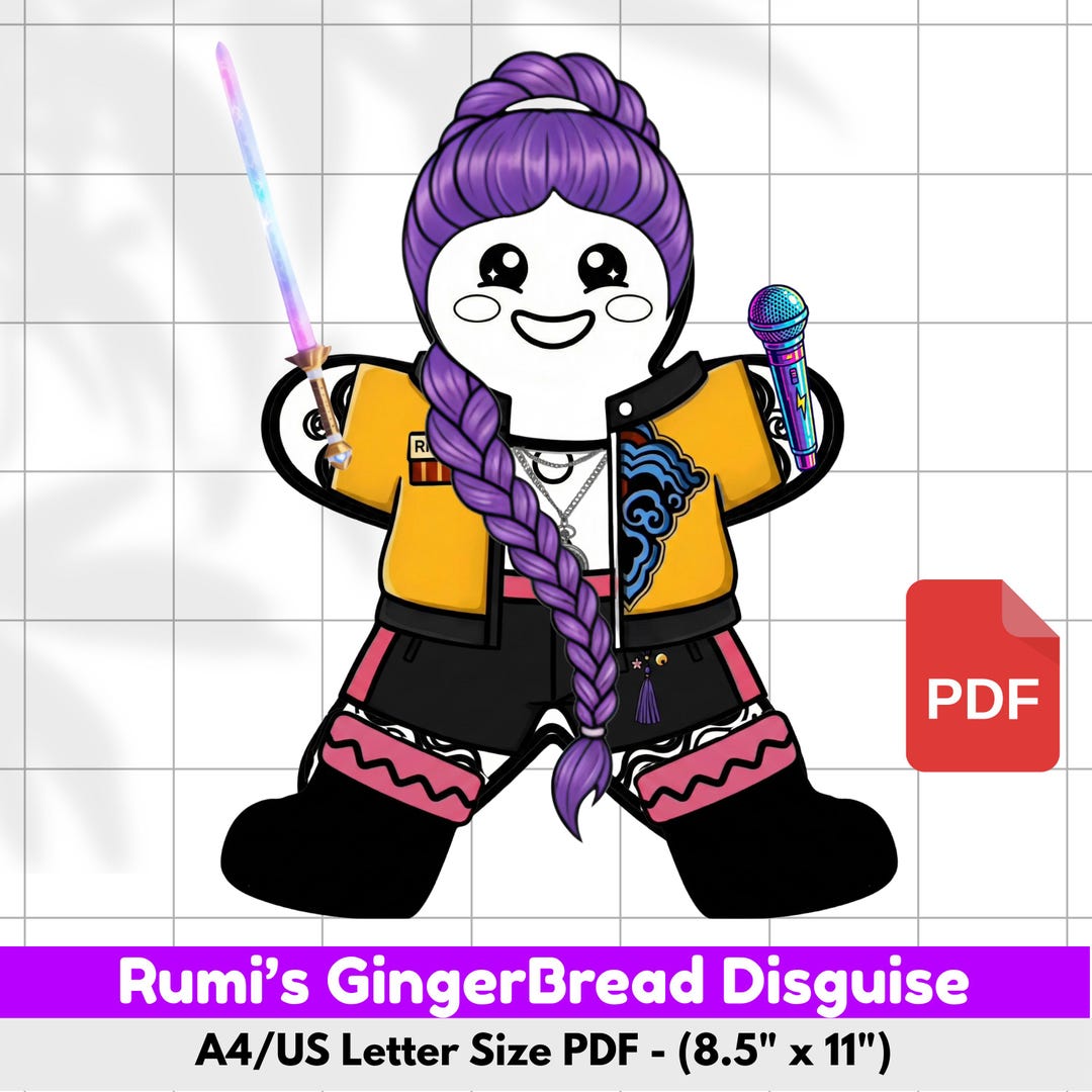 Rumi Gingerbread Disguise, Kpop Printable Christmas Gingerbread Costume ...