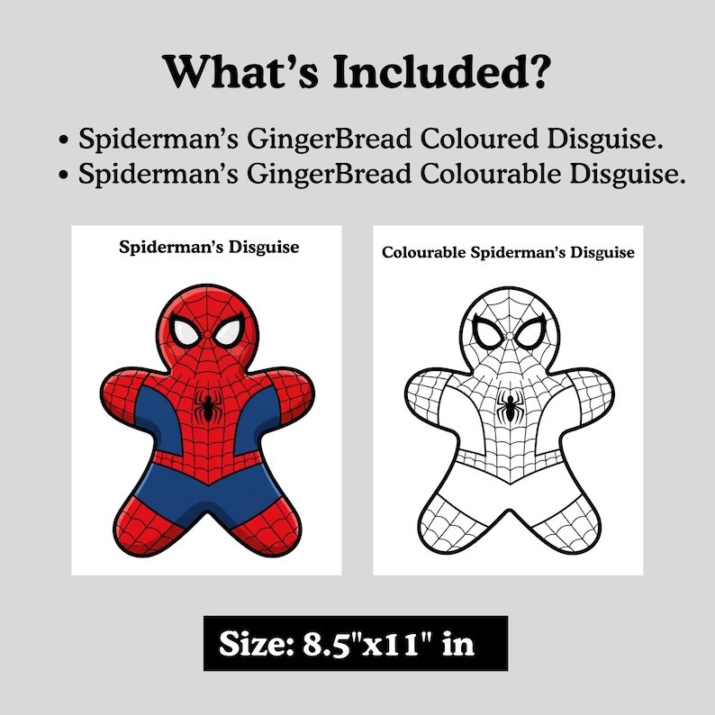 Spiderman Gingerbread Disguise, Printable Christmas Gingerbread Costume ...