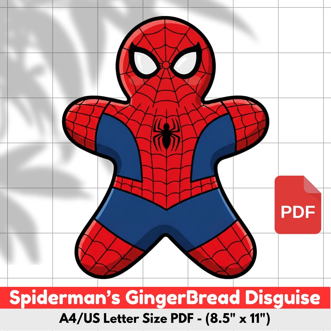 Spiderman Gingerbread Disguise, Printable Christmas Gingerbread Costume ...
