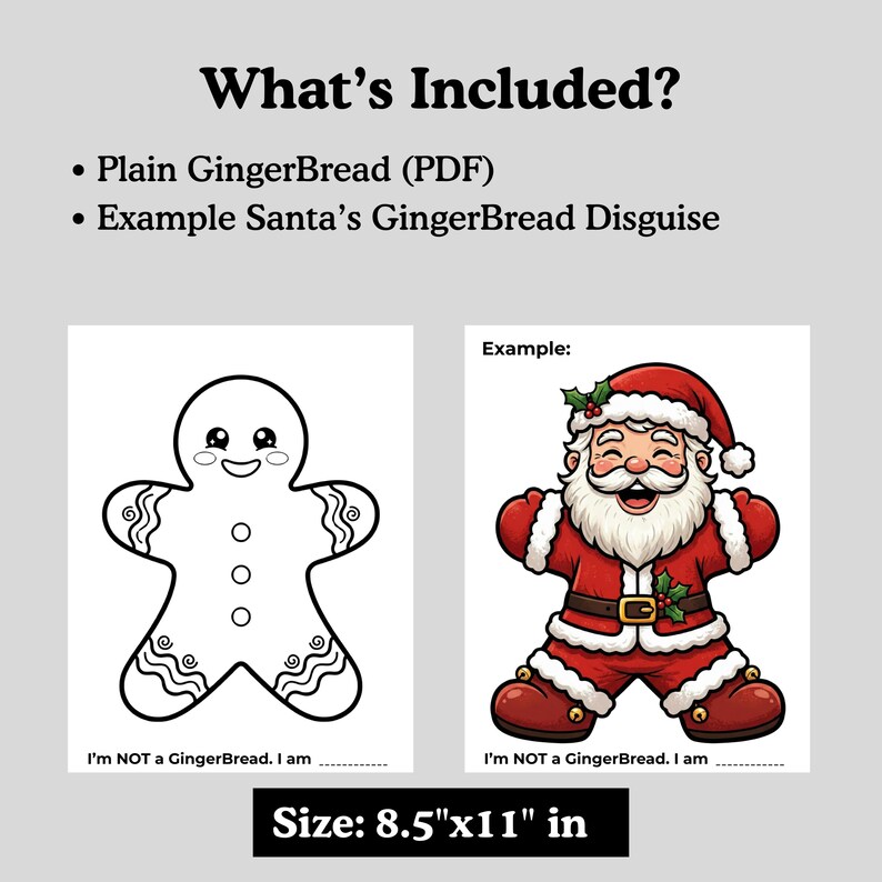 Disguise a Gingerbread Man Santa, Printable Christmas Gingerbread ...