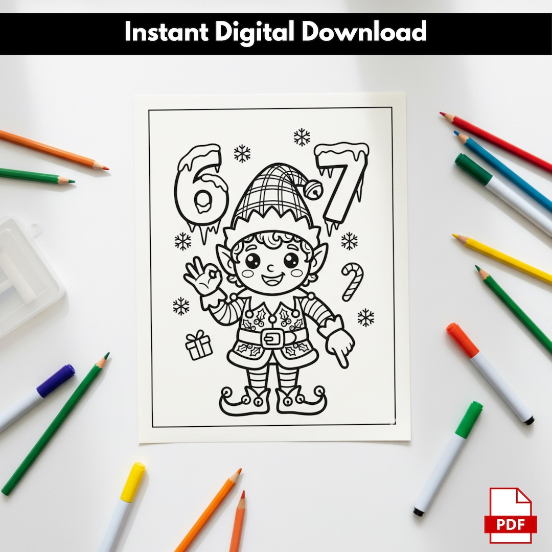 67 Elf Coloring Pages Printable PDF - Christmas Elf Holiday Activity ...