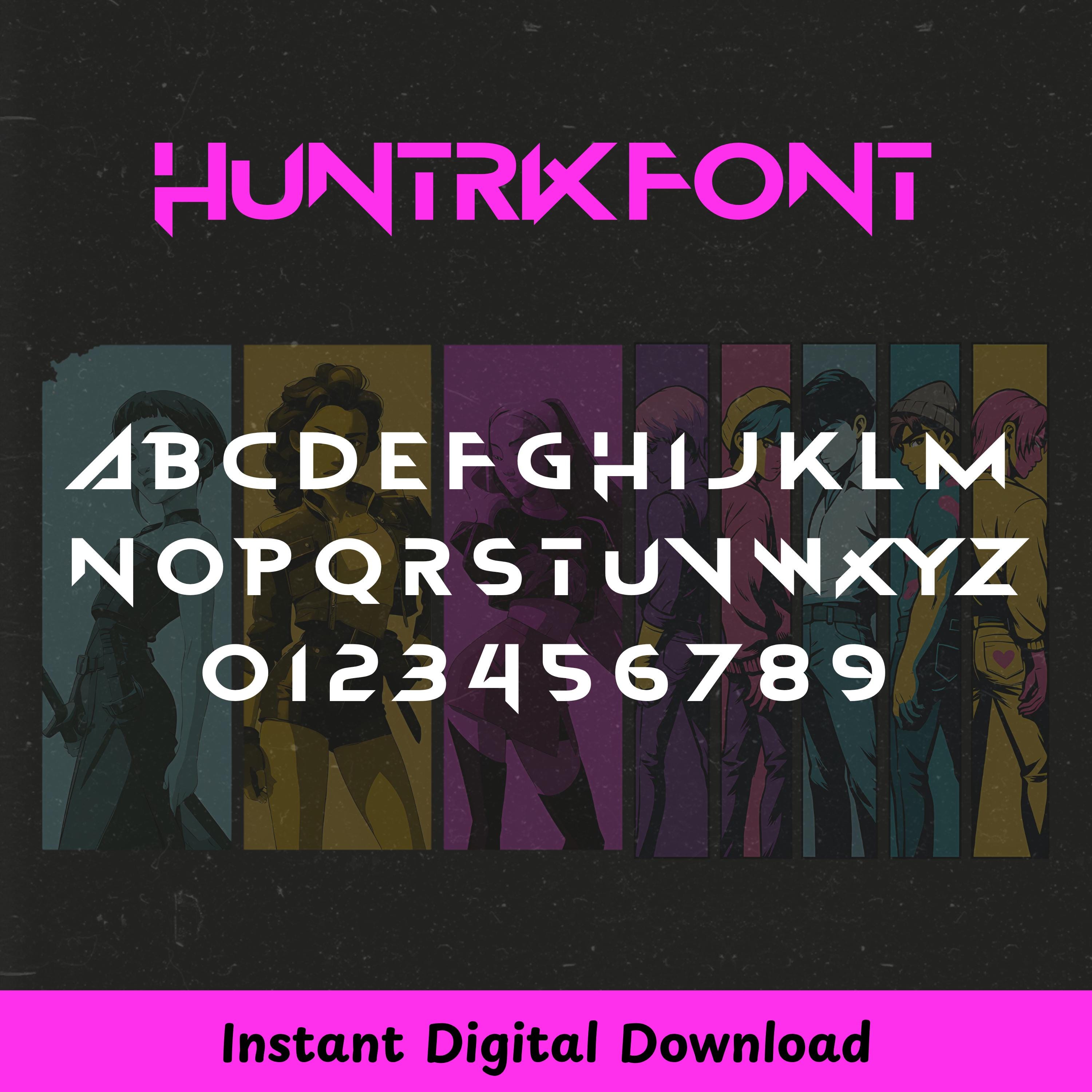 Kpop Demon Hunters Huntrix Font | Kpop Huntrix Typeface | Editable Font | Digital Download | SVG ...