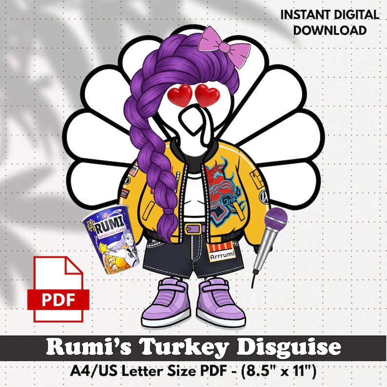 Rumi Kpop Turkey Disguise Craft Kit – Disguise a Turkey – Printable ...