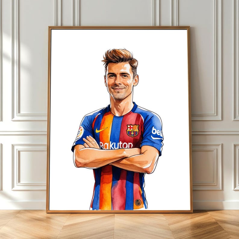 Watercolor Football Player Clipart: Soccer Star PNG Bundle (digital ...