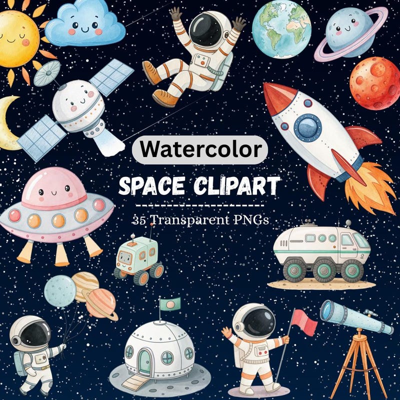 Outer Space Clipart - Etsy