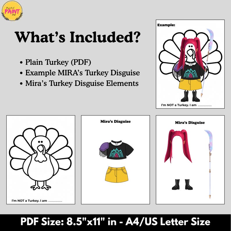 Kpop Demon Hunters Turkey Disguise Printable - Saja Girls Rumi Mira ...