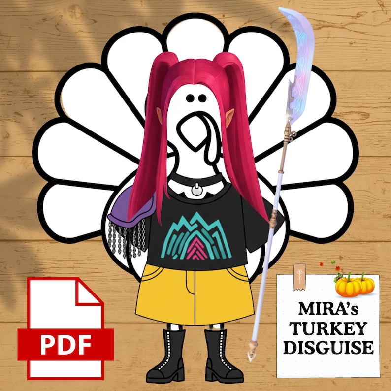 Mira Disguise a Turkey Printable - KPOP Demon Hunters Huntrix Mira's ...