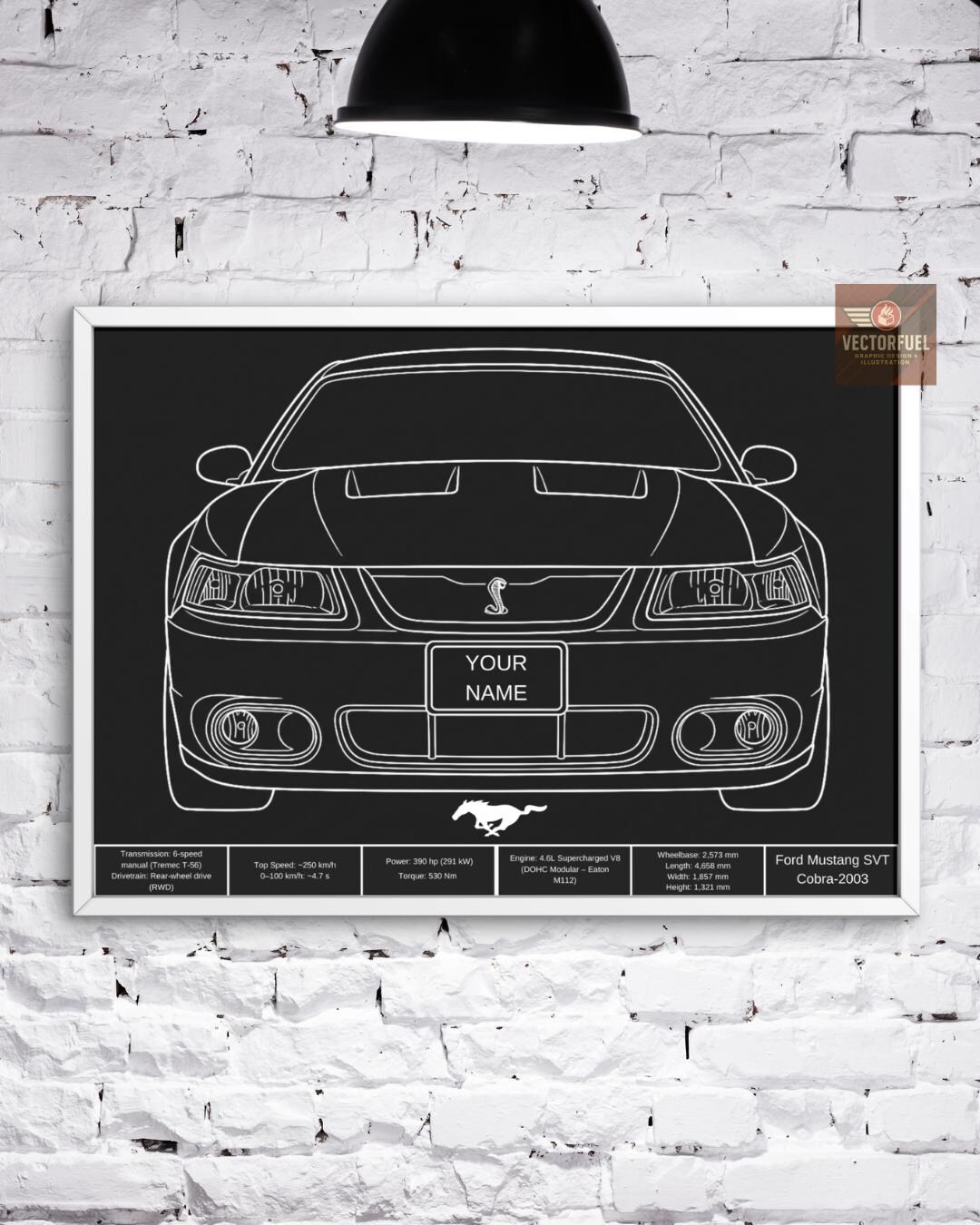 Personalized Ford Mustang SVT Cobra - Custom Name Plate - Terminator ...