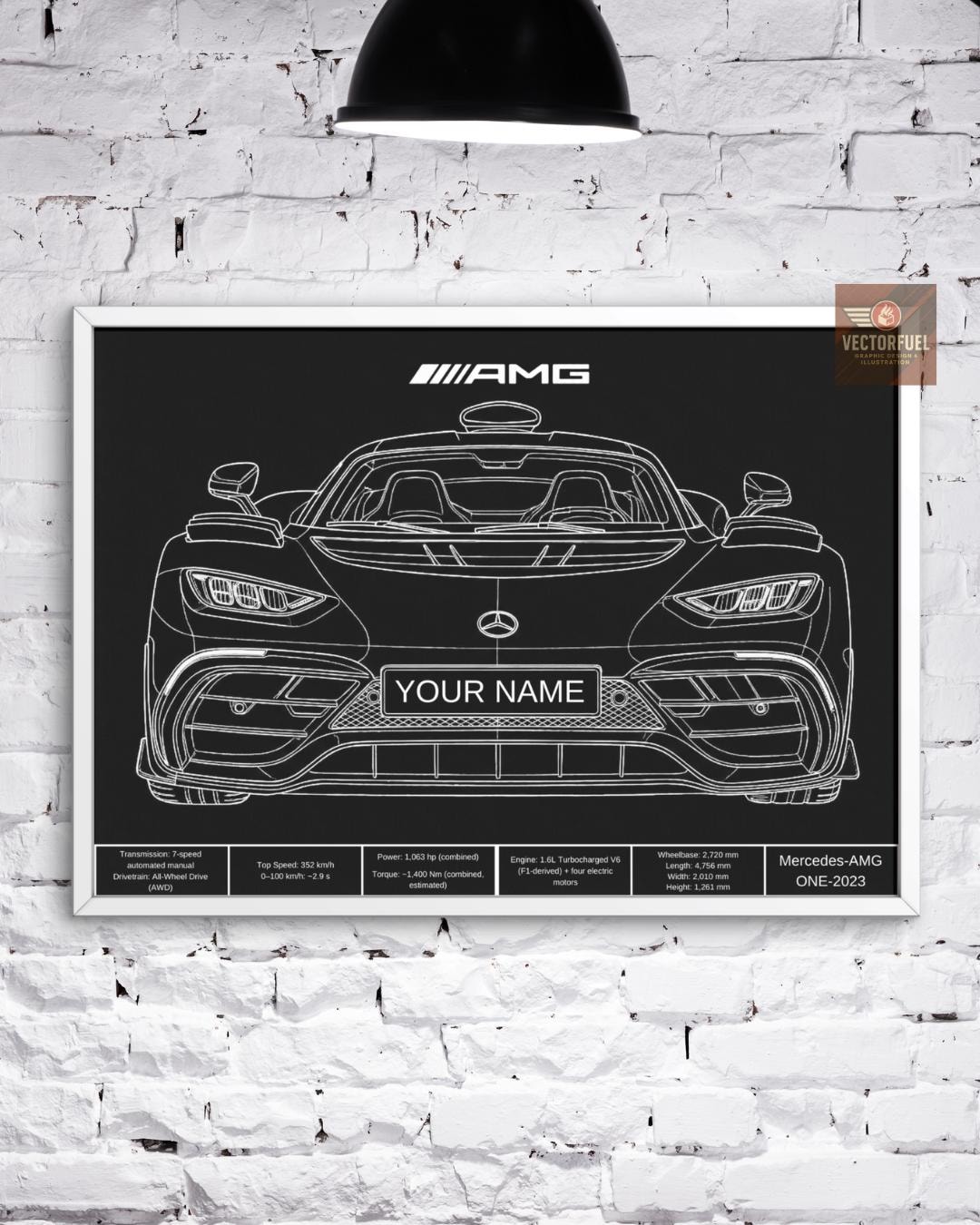 Personalized Mercedes-amg ONE Blueprint - Custom Name Plate - F1 ...