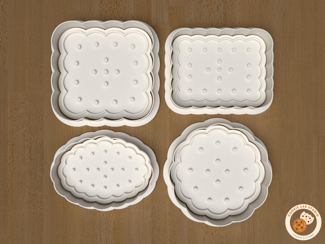 Wave Edge Biscuit Cookie Cutter Set – 3D Printed Cookie Stamp – Vintage ...