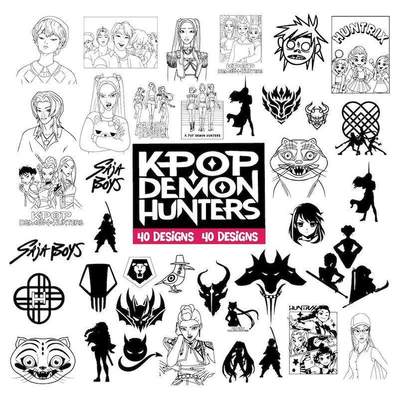 Kpop Demon Hunters Logo Vector - Etsy