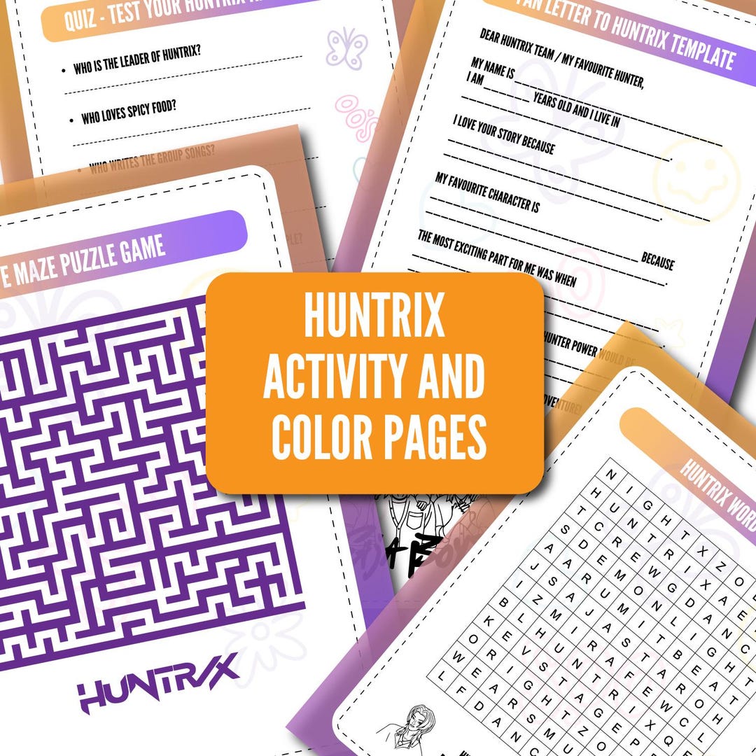 Kpop Demon Hunters Activity and Games Party Pack Printable Demon ...