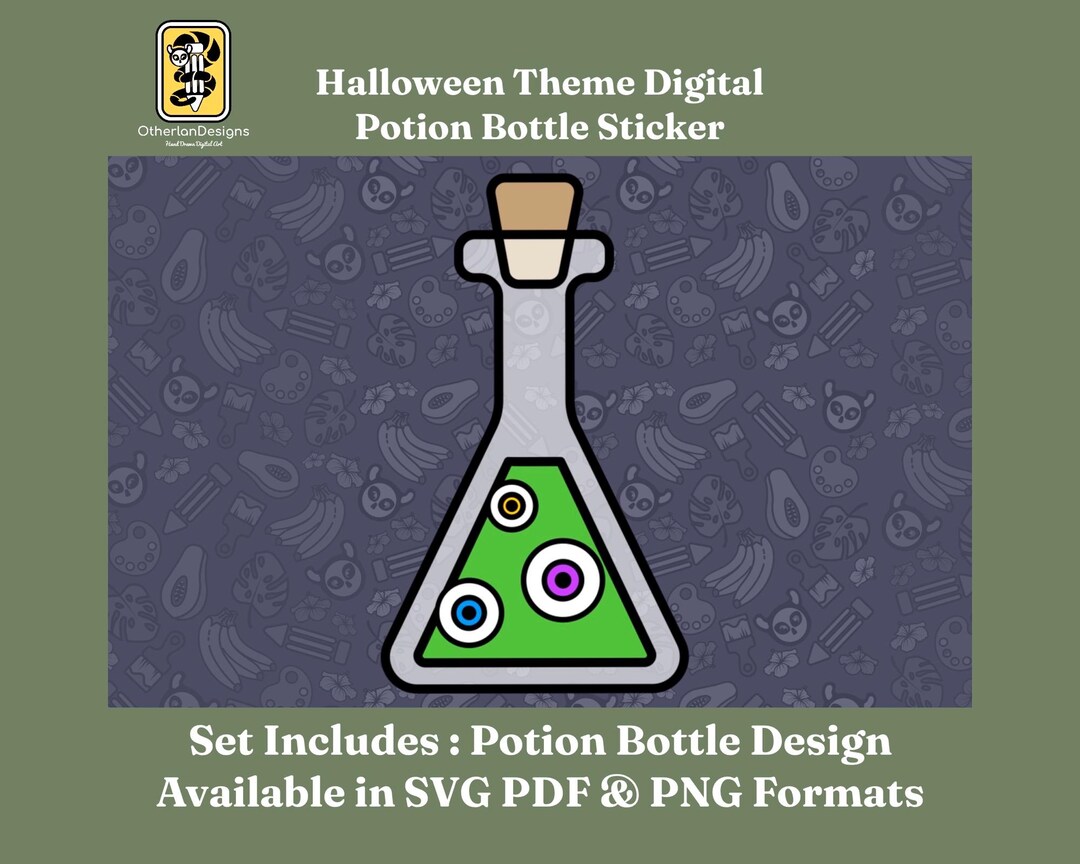 Eyeball Potion Bottle Sticker: Halloween Clipart (SVG PNG PDF) - Etsy