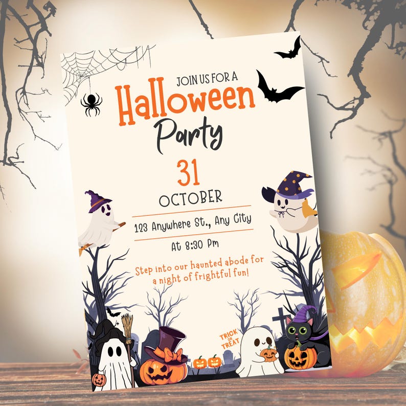 Spooky Halloween Party Invitation: Editable Digital Download Invite ...